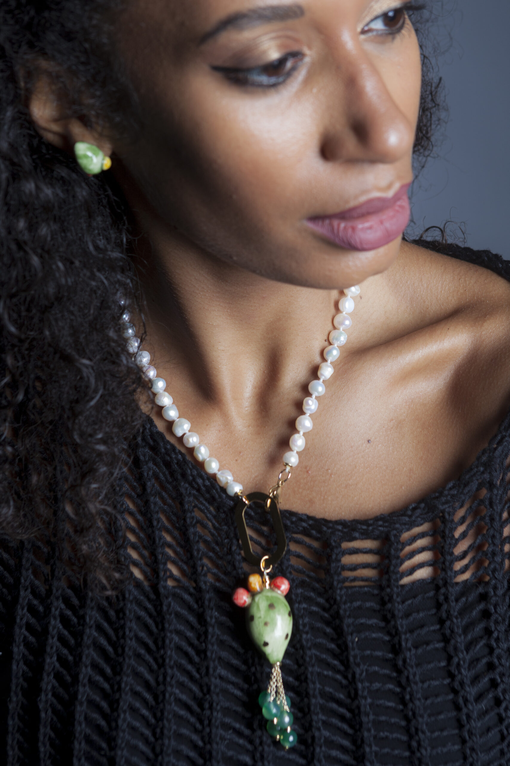 Collana di Perle con Fico d'India in Ceramica di Caltagirone | Chapeau ...